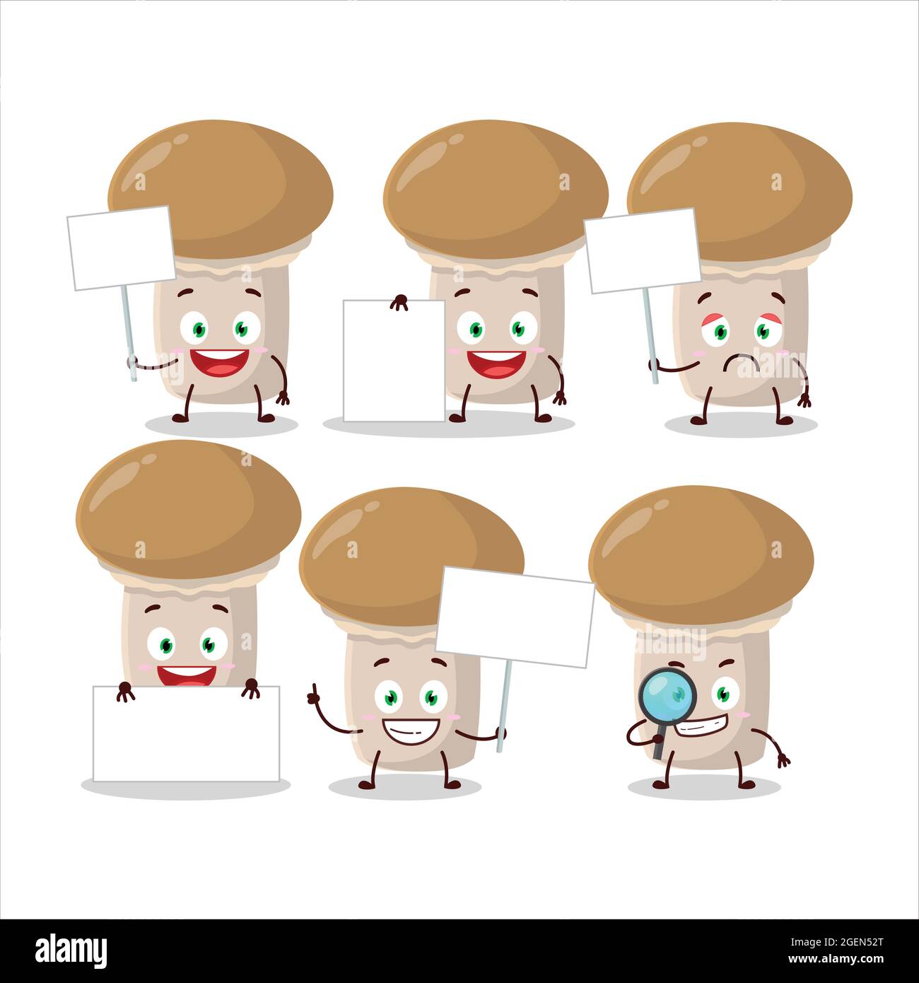 Champignon cartoon in character bring information board. Vector ...