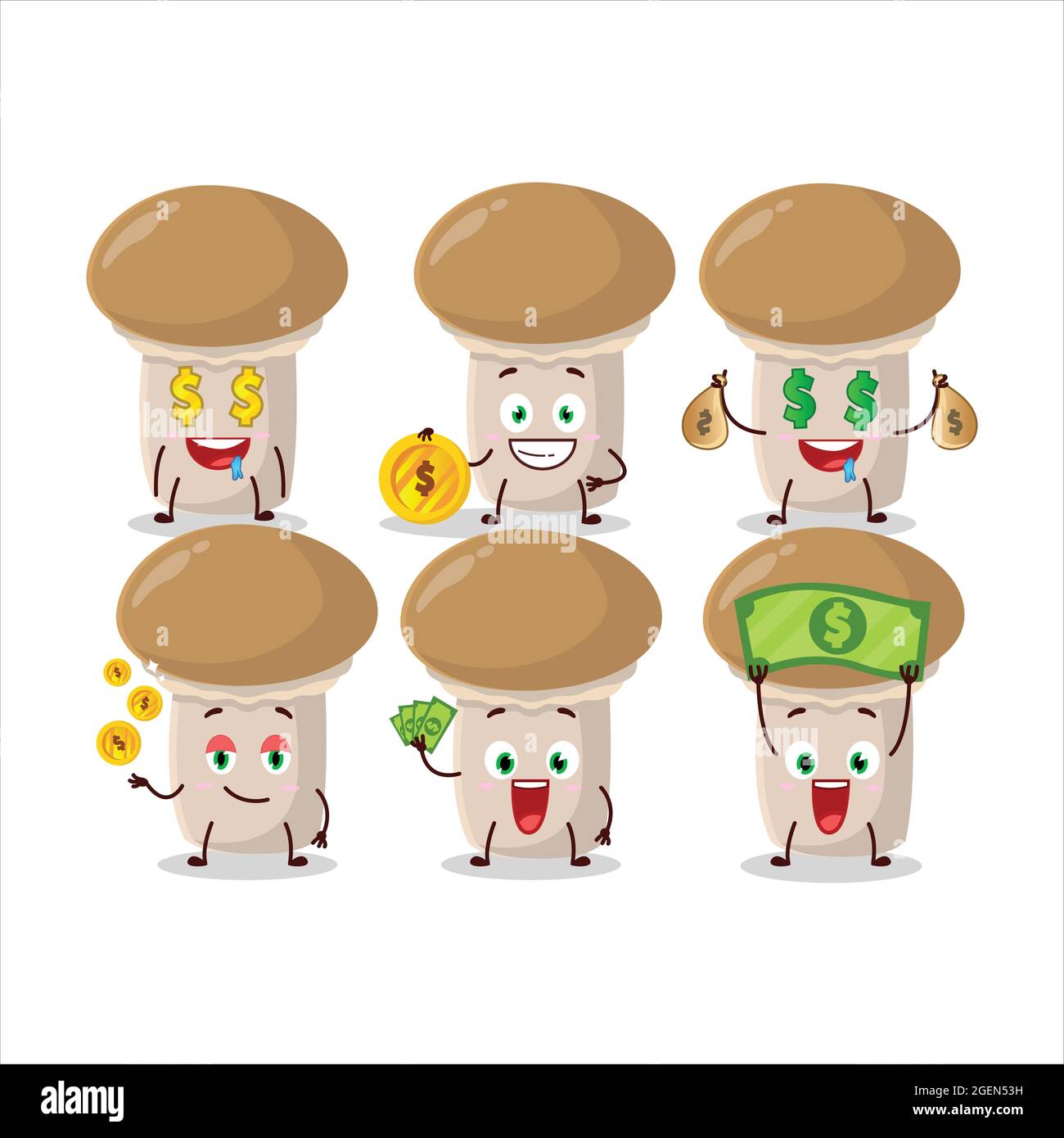 Cartoon happy cute champignon mushroom hi-res stock photography and ...