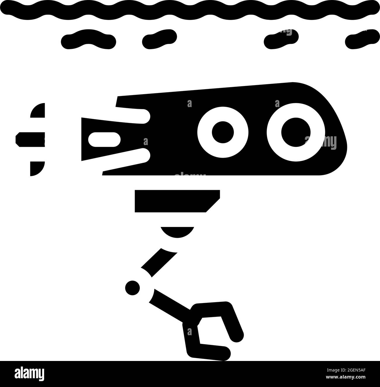 underwater robot glyph icon vector illustration Stock Vector Image ...