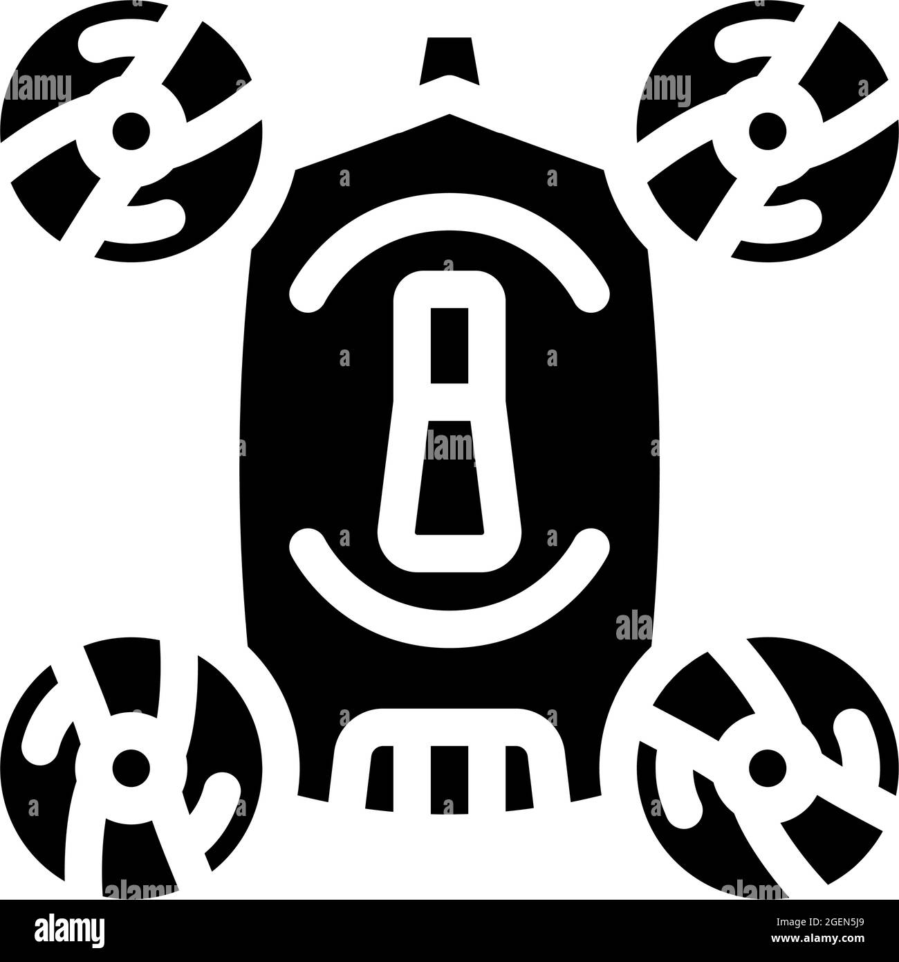 copter robot glyph icon vector illustration Stock Vector Image & Art ...