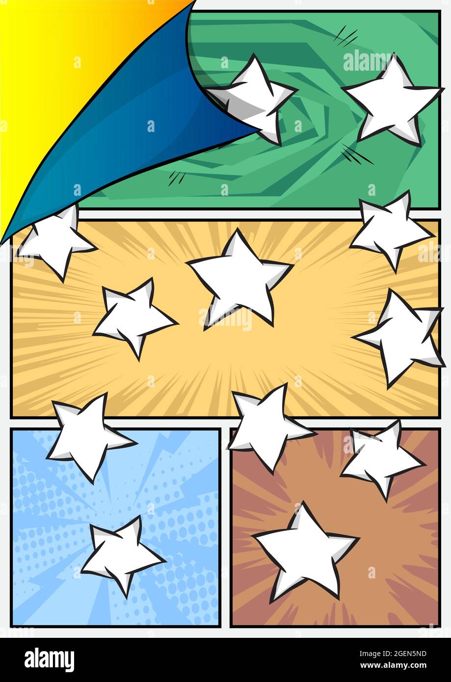 Pop Art page background. Comic book frame with colored place for text ...