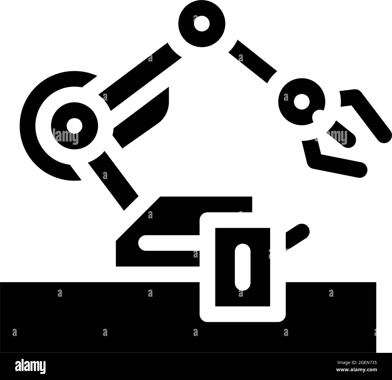 robotic arm robot glyph icon vector illustration Stock Vector Image ...