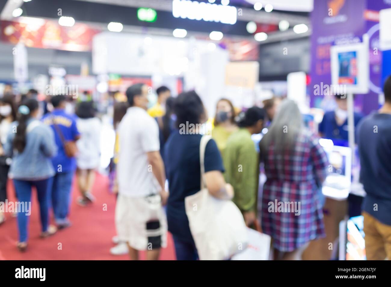 Abstract blur people in exhibition hall event trade show expo ...