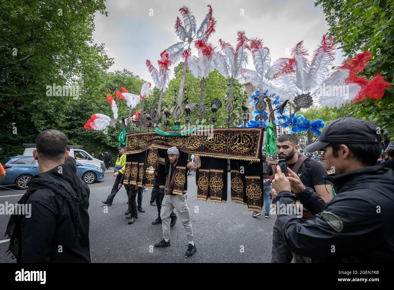 Hundreds of predominately Shia Muslims take part in the annual Ashura ...