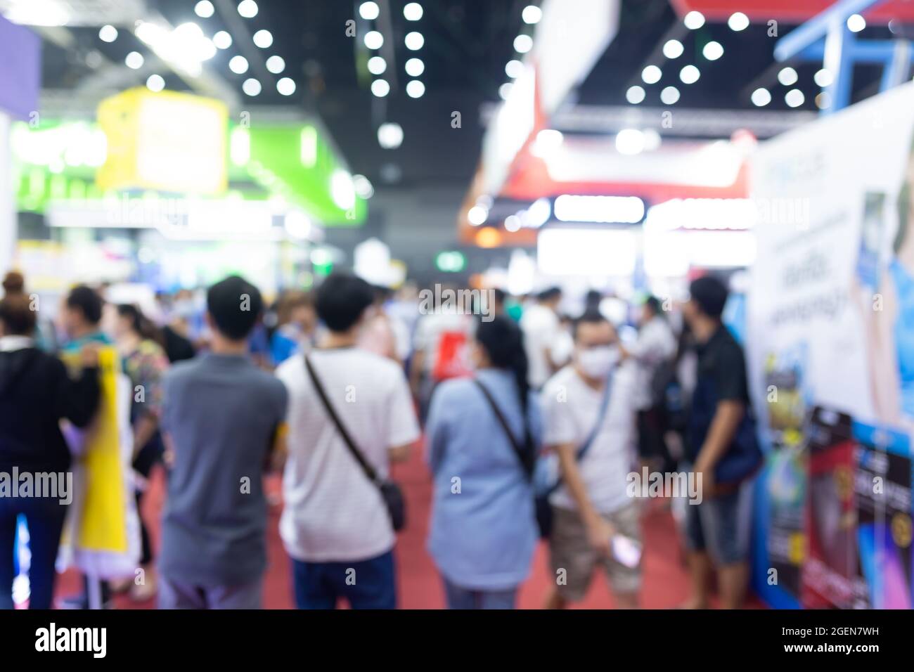 Abstract blur people in exhibition hall event trade show expo ...