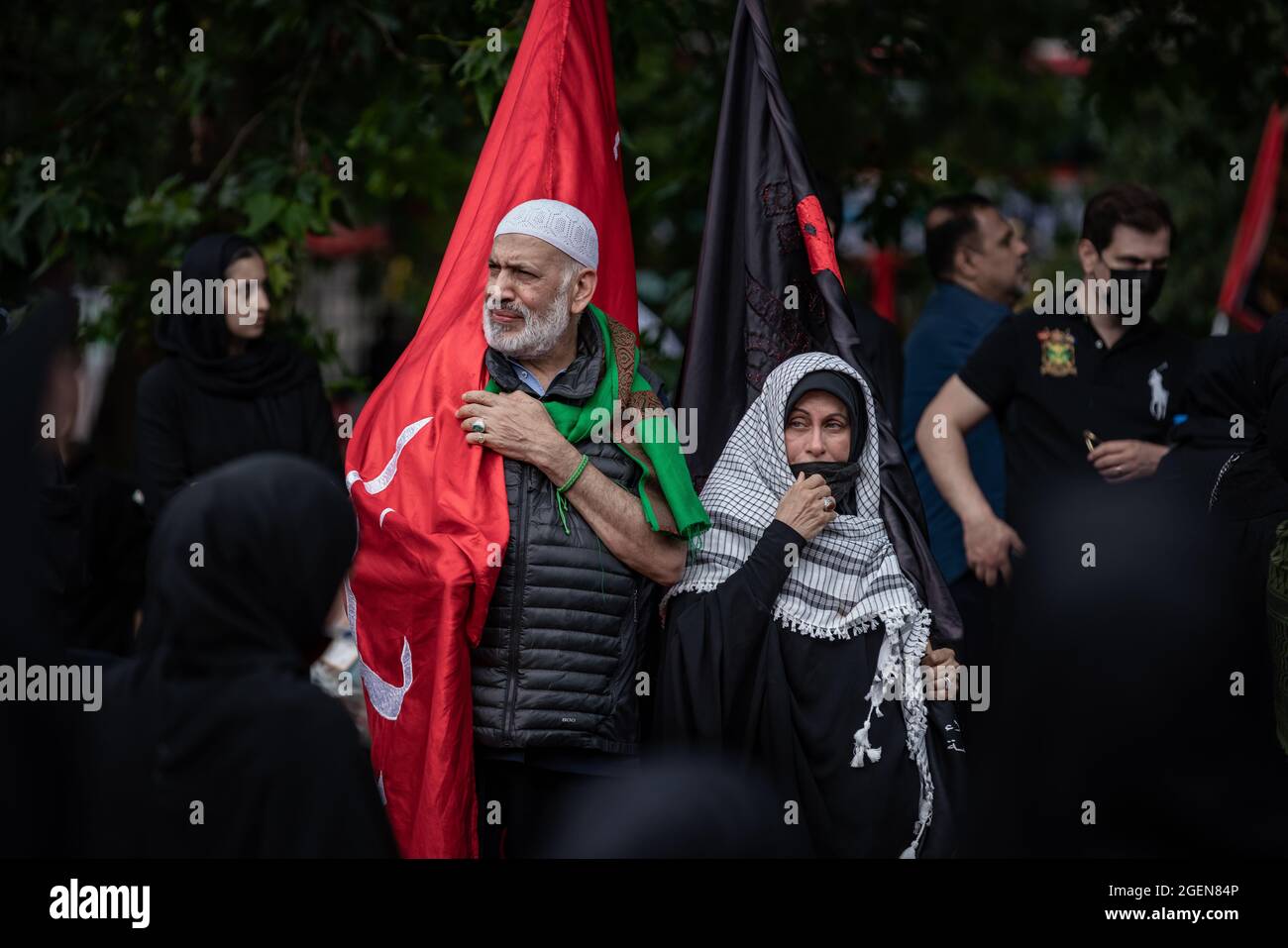 Hundreds of predominately Shia Muslims take part in the annual Ashura ...