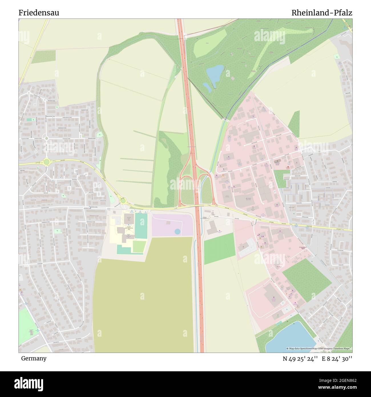 Friedensau, Germany, Rheinland-Pfalz, N 49 25' 24'', E 8 24' 30'', map ...