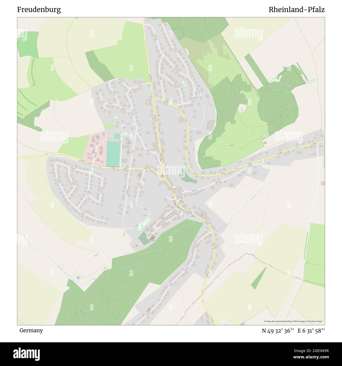 Freudenburg, Germany, Rheinland-Pfalz, N 49 32' 36'', E 6 31' 58'', map ...