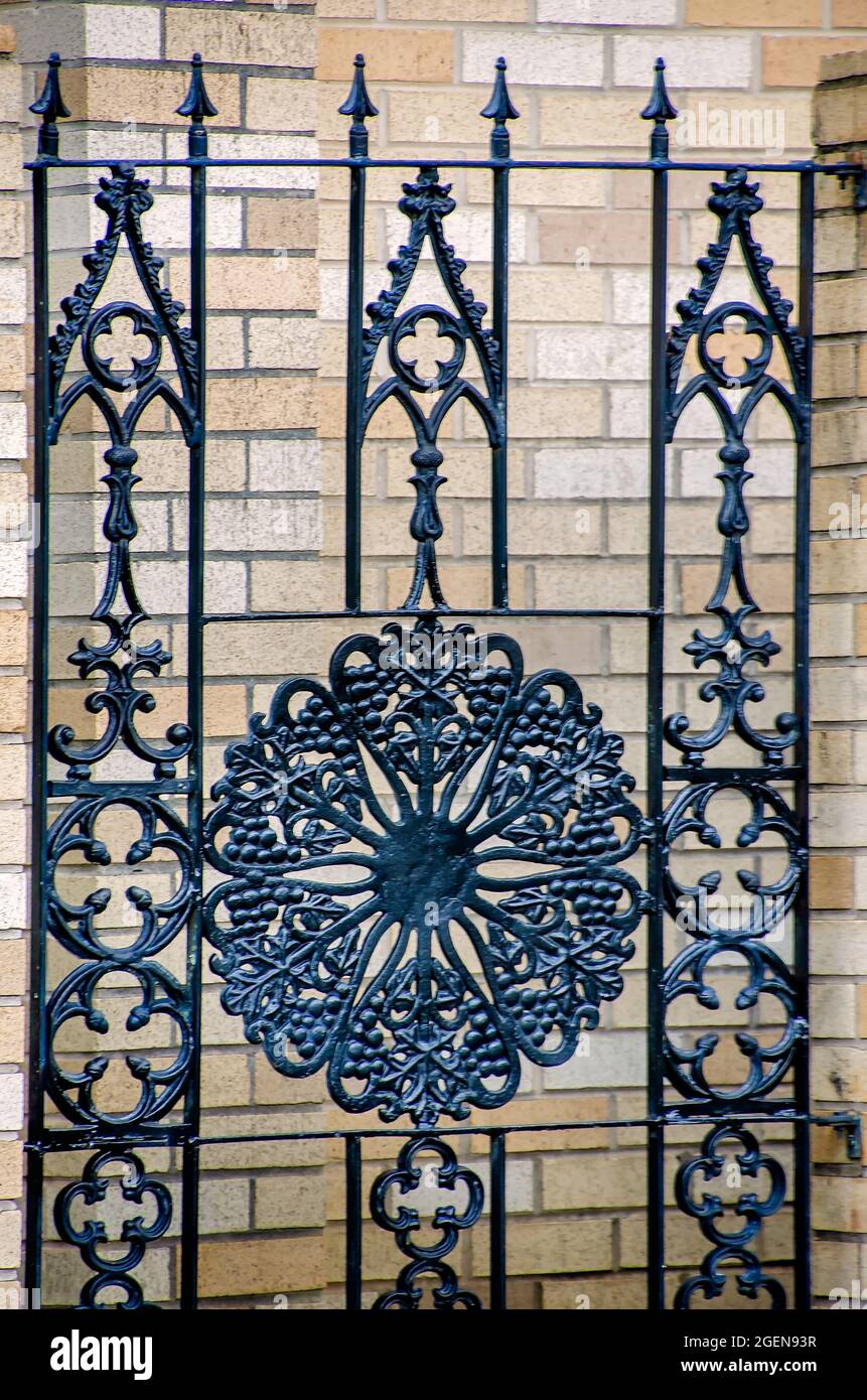 A decorative wrought iron gate is pictured at Central Presbyterian ...