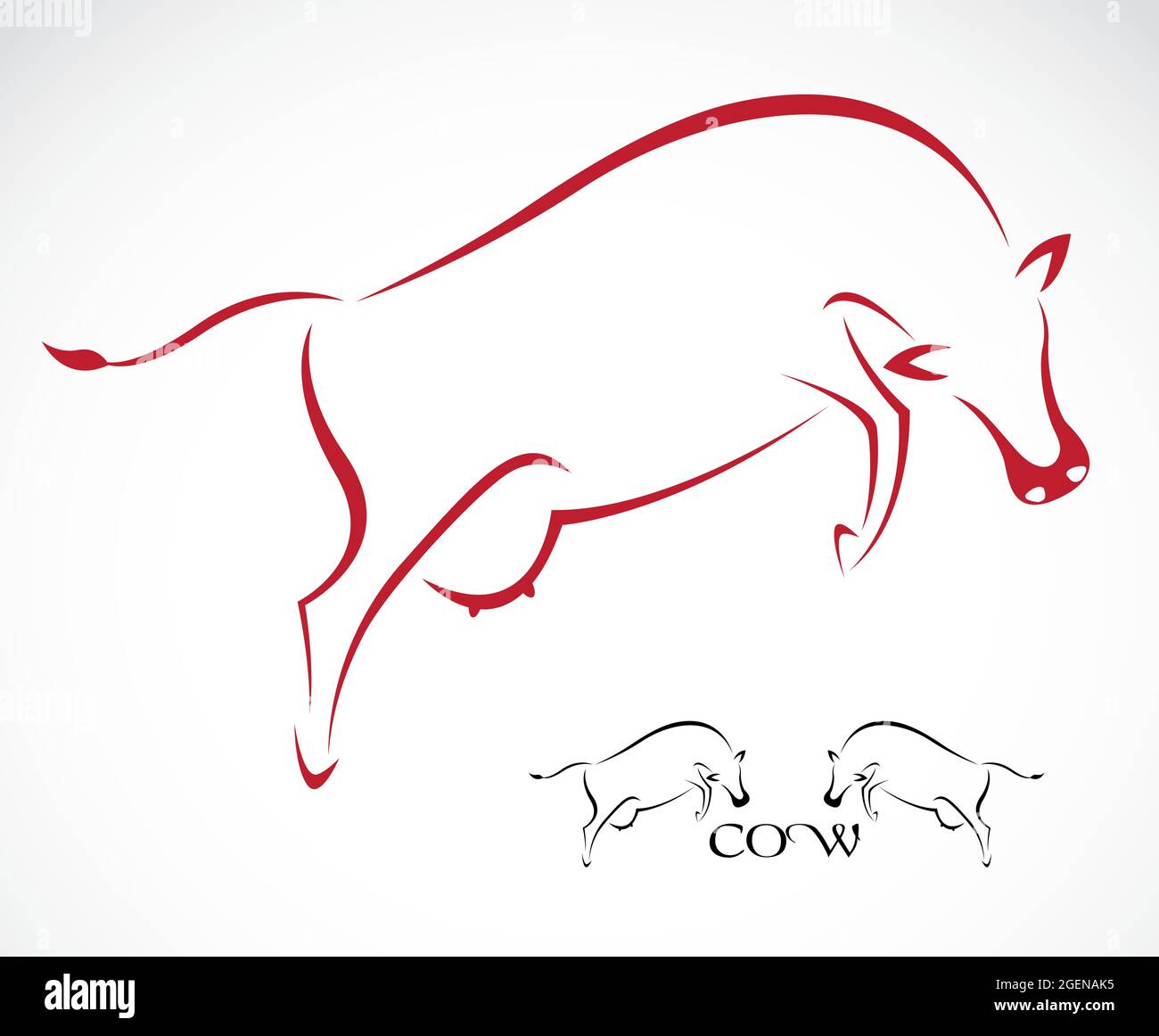 Vector image of cow on white background. Easy editable layered vector ...