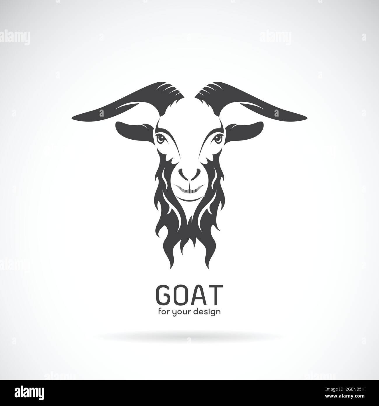 Vector image of a goat head design on white background, Vector goat ...