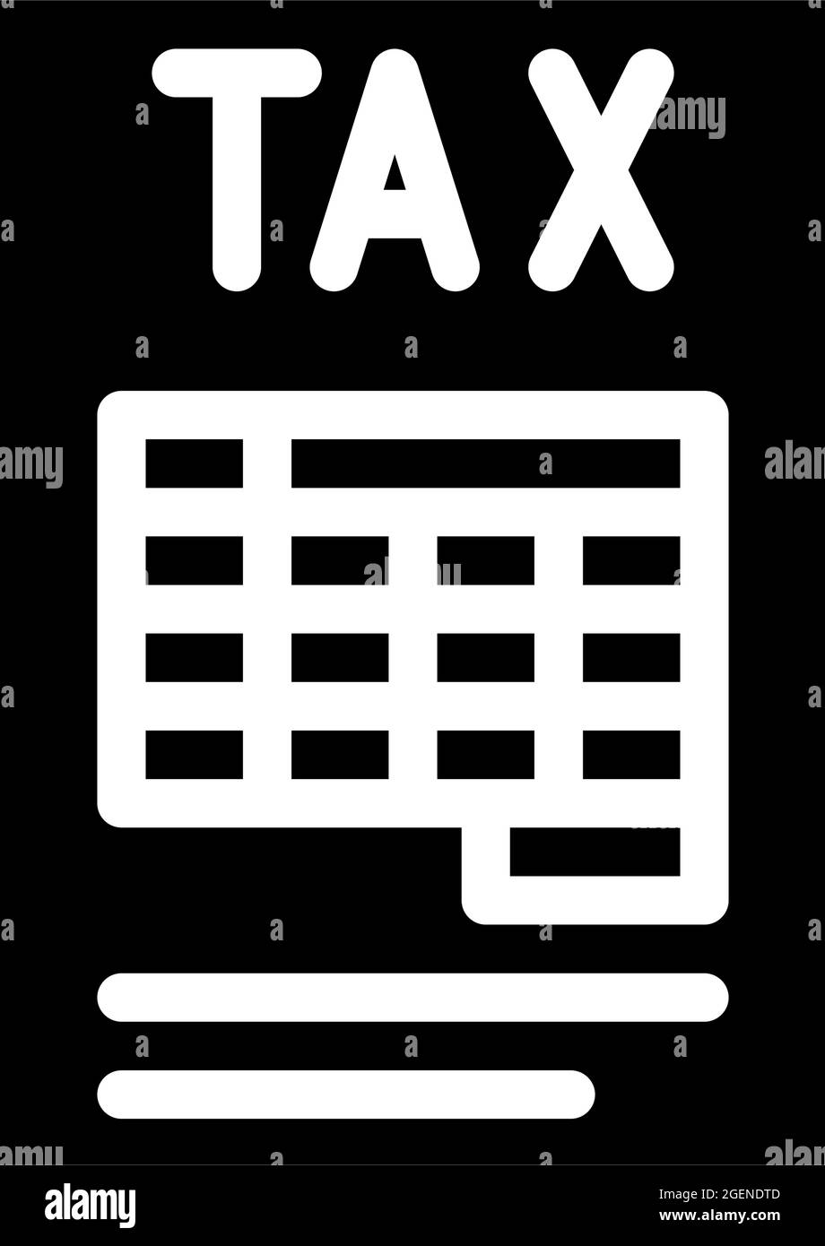 Online tax glyph icon Black and White Stock Photos & Images - Alamy