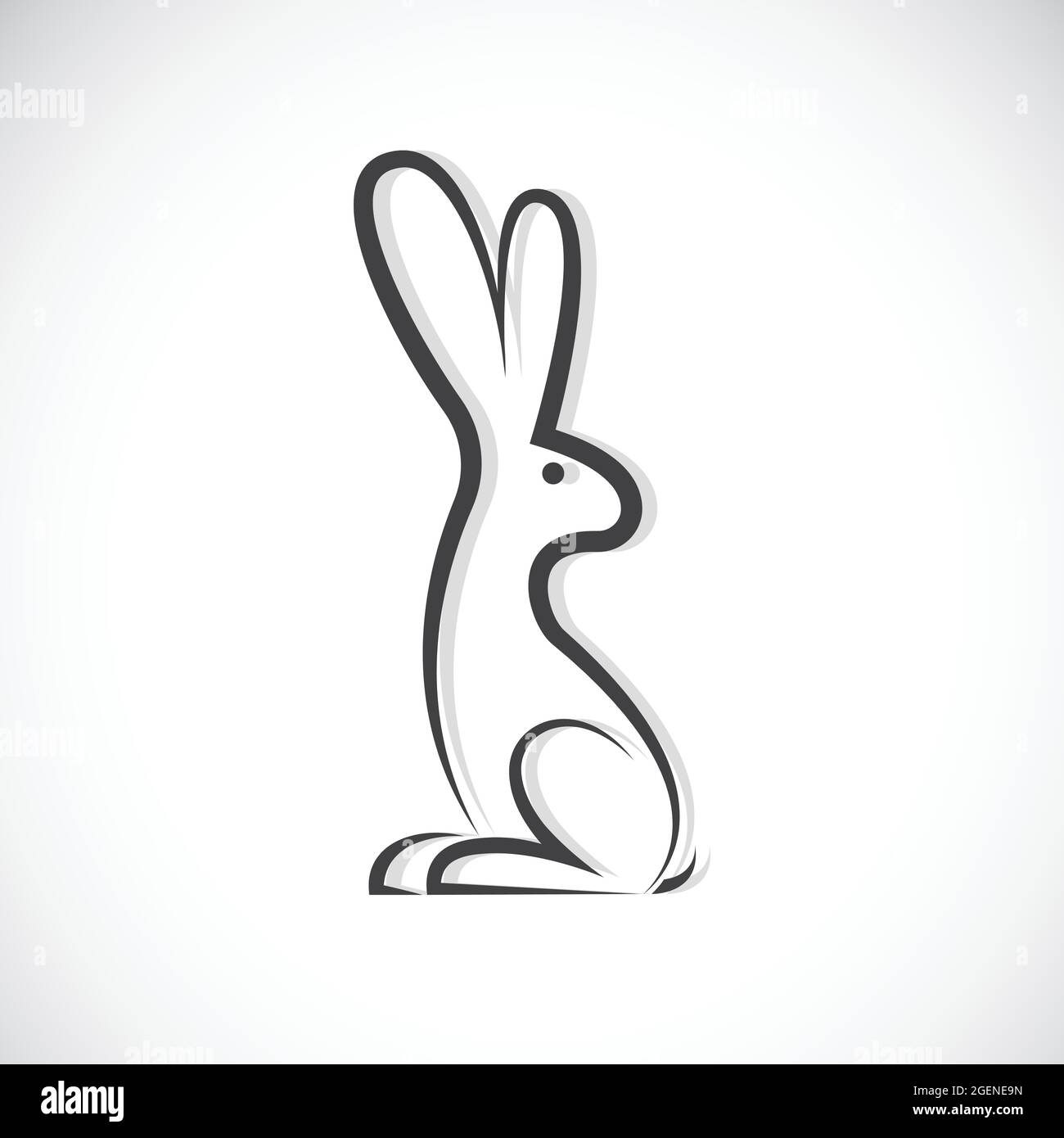 Vector image of a rabbit design on white background. Easy editable ...