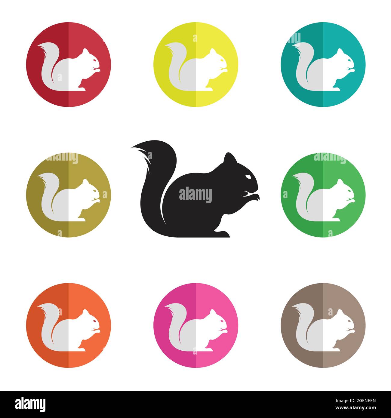 Vector group of squirrel on white background. Easy editable layered ...