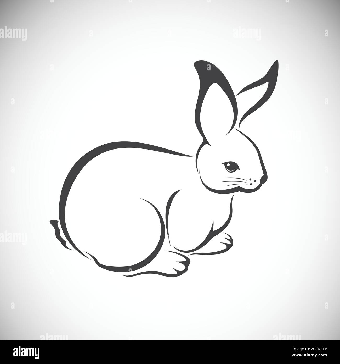 Vector image of a rabbit on white background. Easy editable layered ...