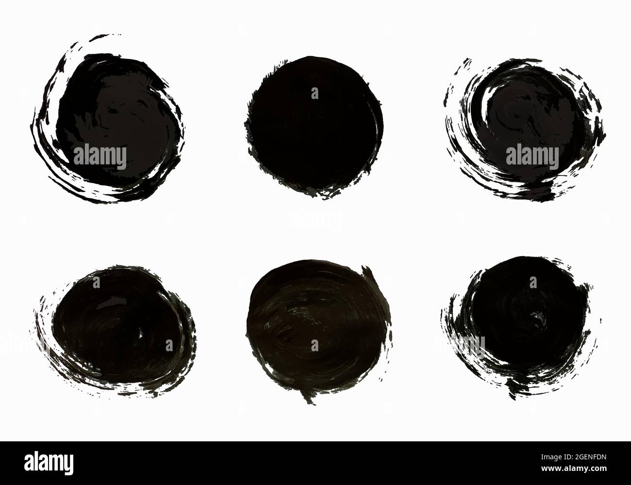 Set of black blots.Black spots, uneven edge.Watercolor texture.Vector ...