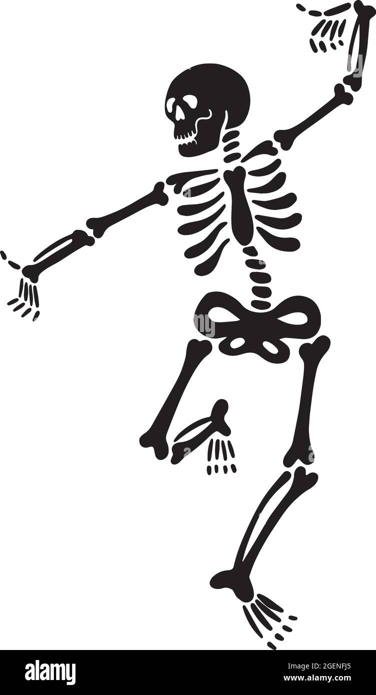 Dancing Skeleton Clipart Black And White
