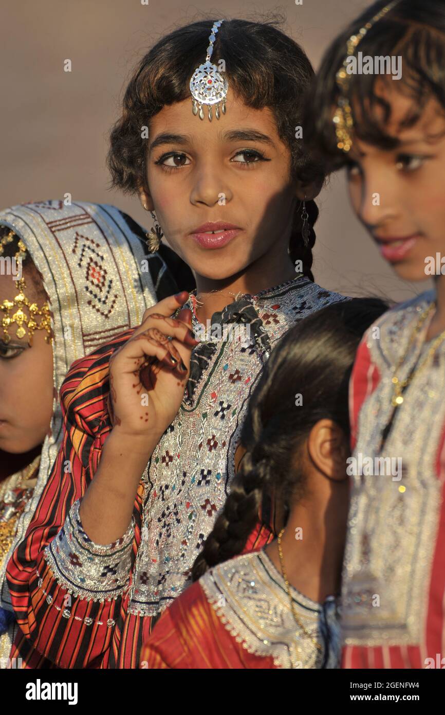 Girls faces in Muscat Festival Stock Photo - Alamy