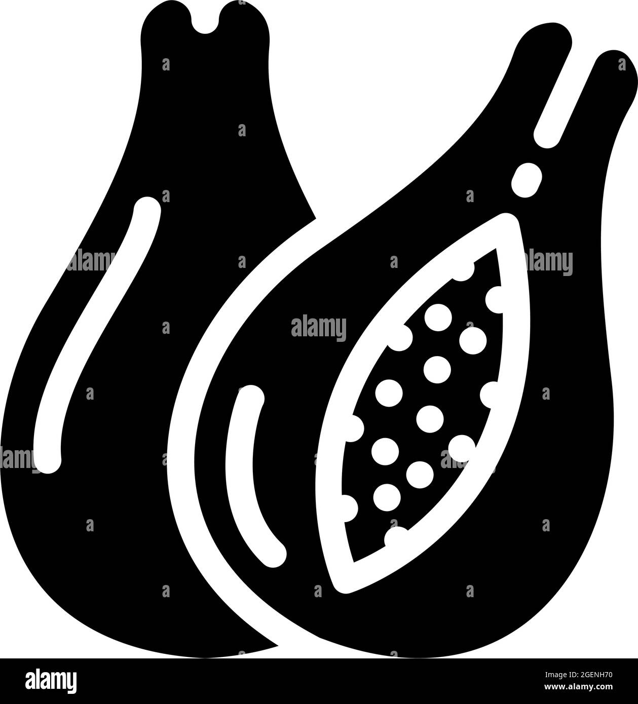 papayas fruit glyph icon vector illustration Stock Vector Image & Art ...