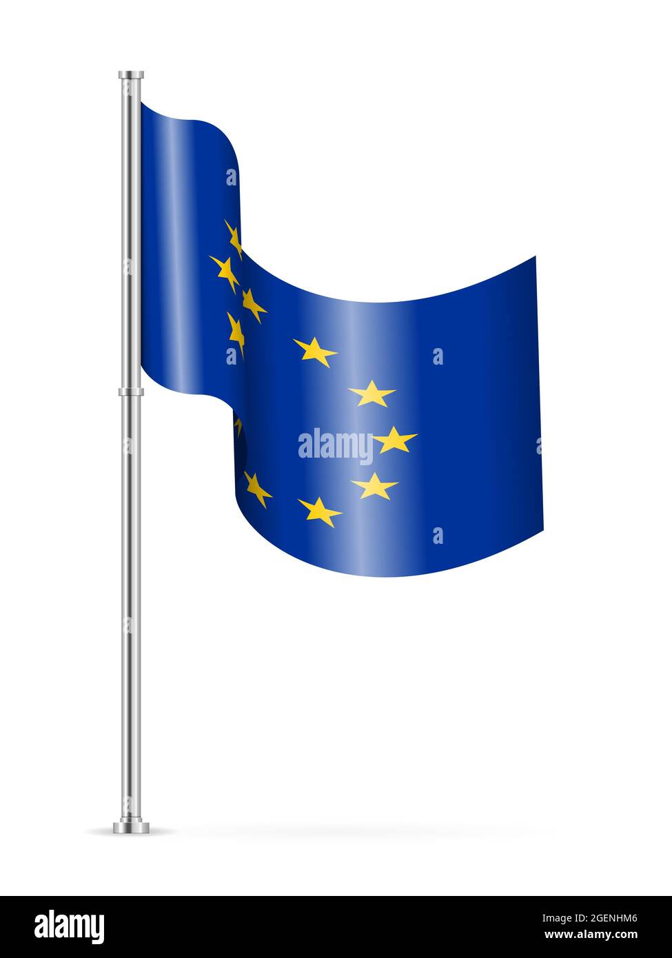 Wavy flag of EU on a white background. Vector illustration Stock Photo ...