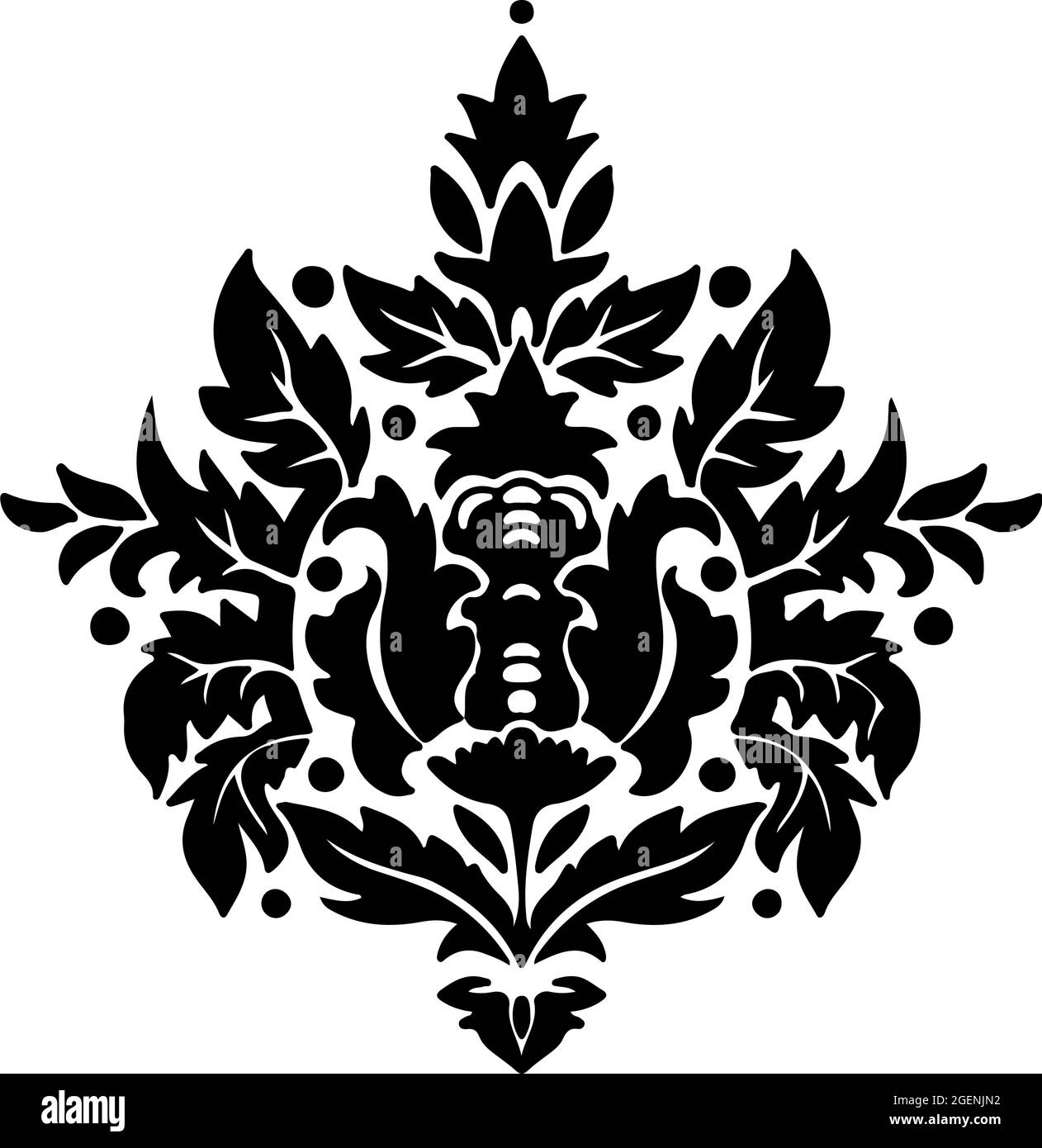Damask flowers, baroque or rococo ornaments vector Stock Vector Image ...