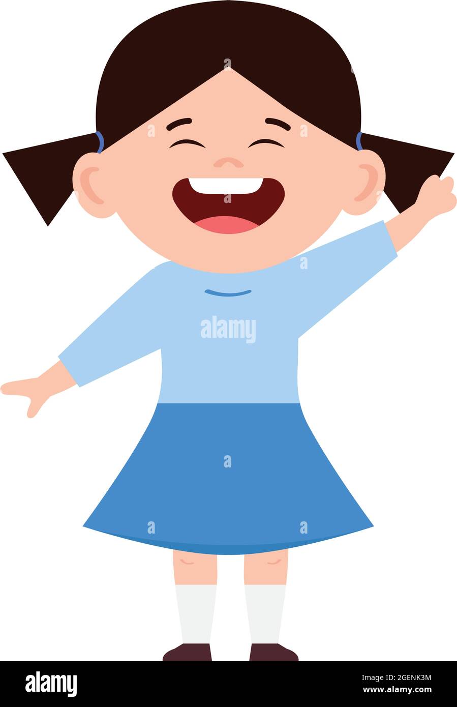 happy little girl Stock Vector Image & Art - Alamy