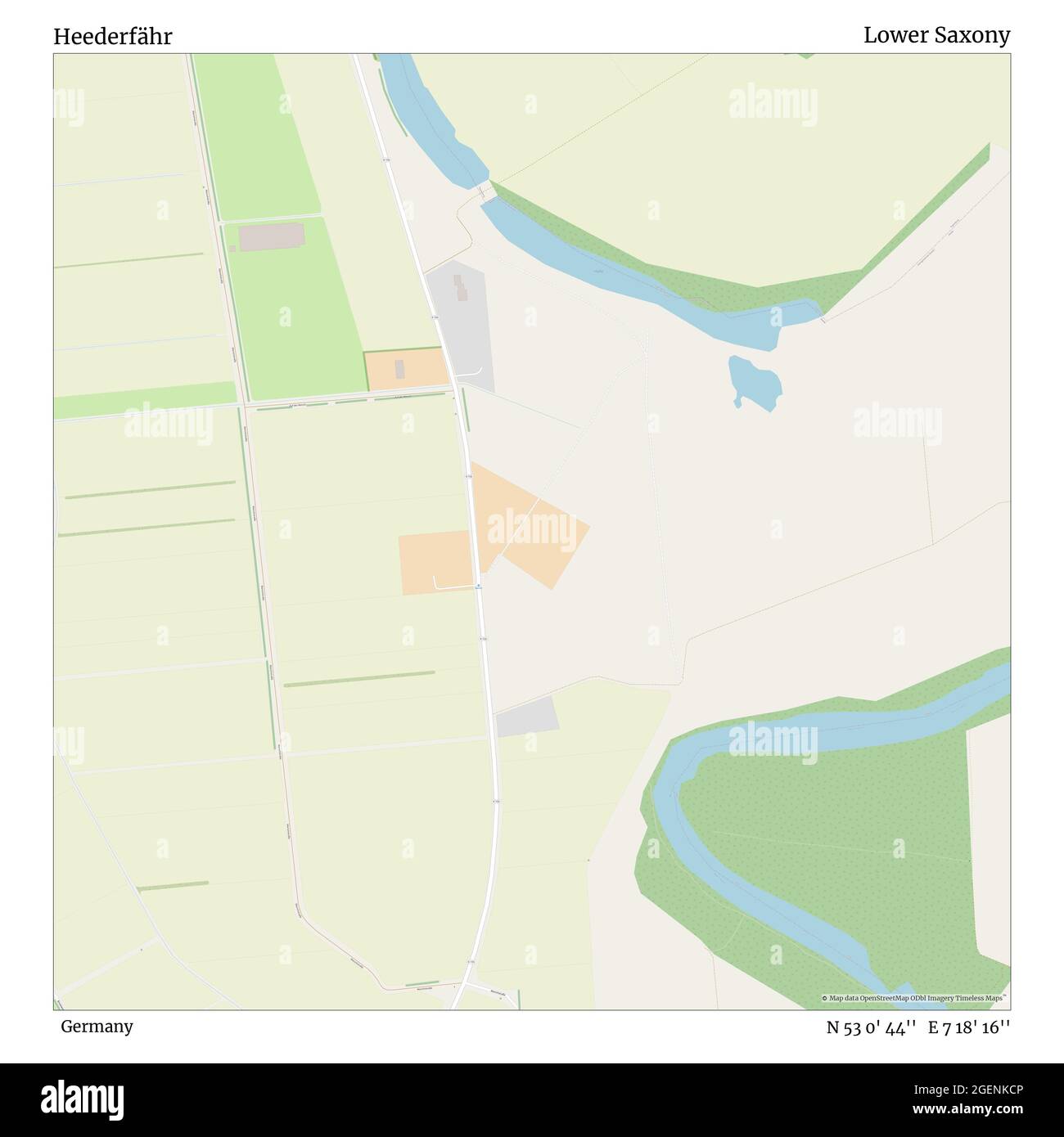 Heederfähr, Germany, Lower Saxony, N 53 0' 44'', E 7 18' 16'', map ...
