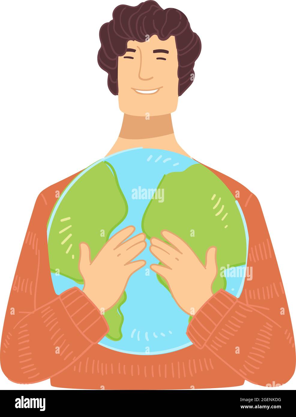 Male character holding planet earth globe in hands Stock Vector Image ...