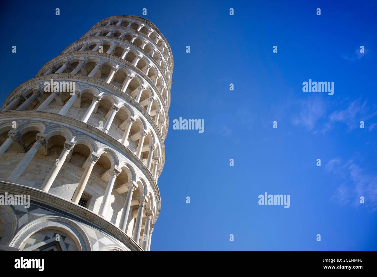 Perspective view of the architecture of the Leaning Tower of Pisa ...