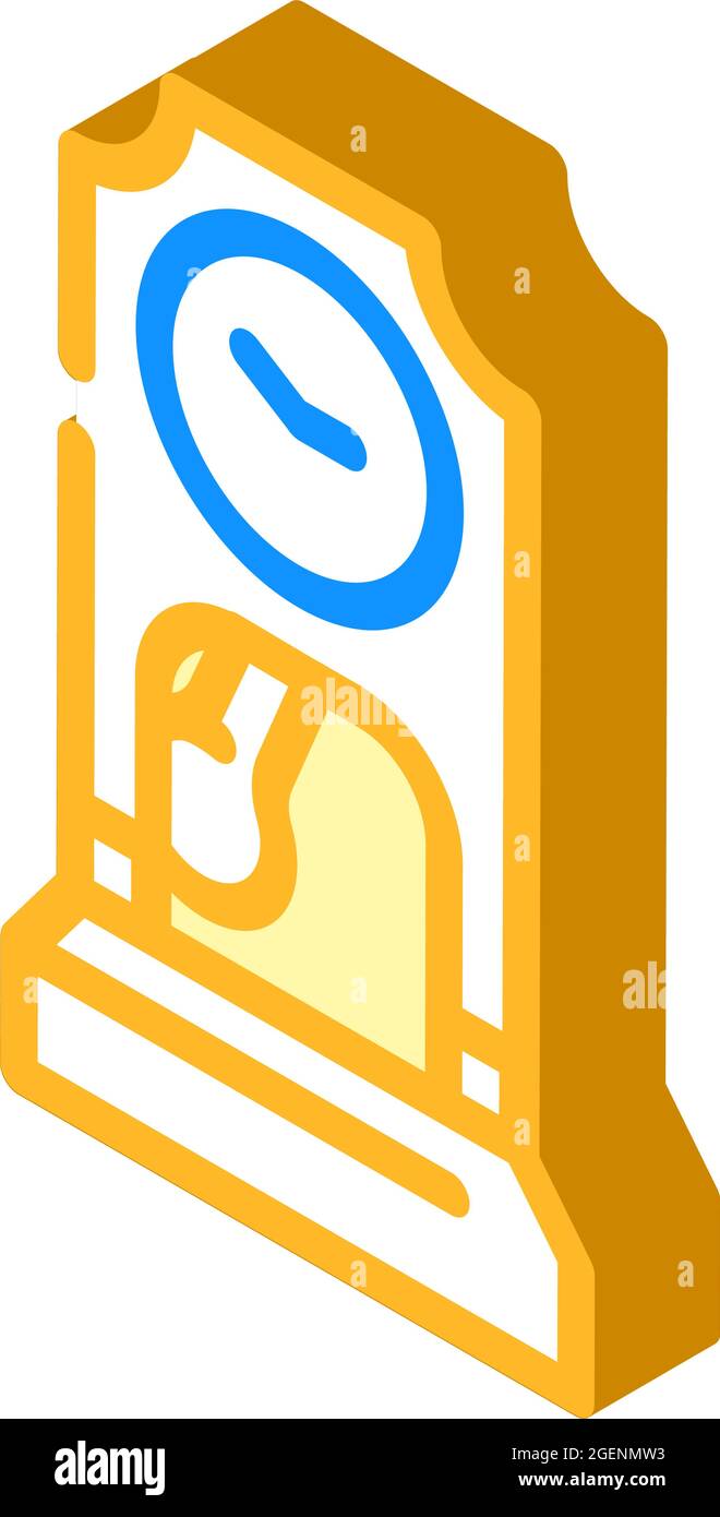 floor antique clock isometric icon vector illustration Stock Vector ...