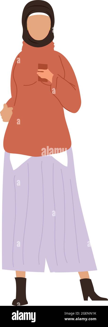 muslim woman standing position character Stock Vector Image & Art - Alamy