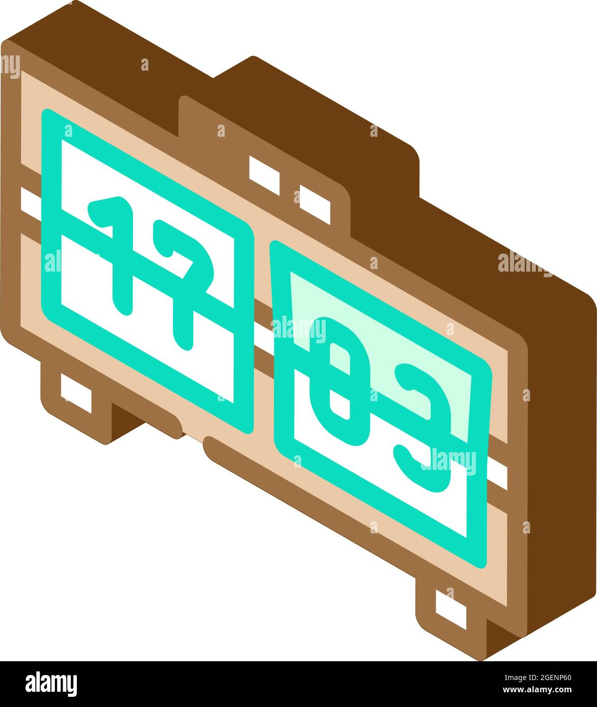 mechanical clock isometric icon vector illustration Stock Vector Image ...