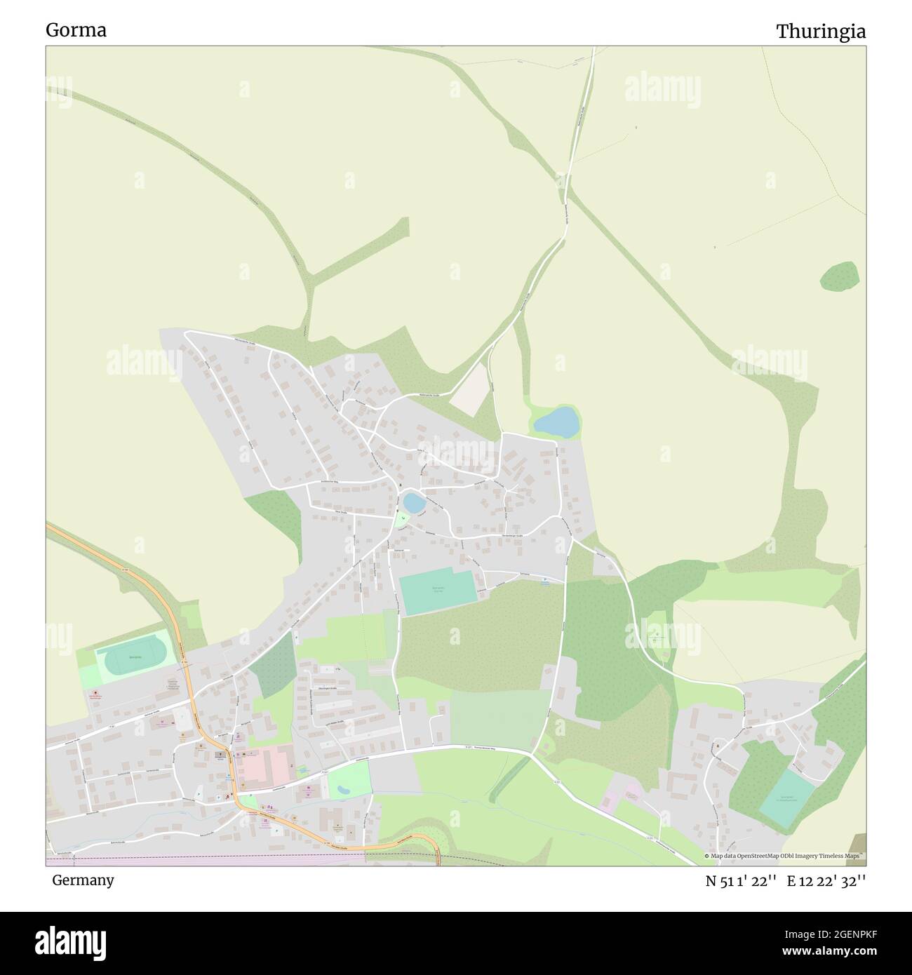 Gorma, Germany, Thuringia, N 51 1' 22'', E 12 22' 32'', map, Timeless ...