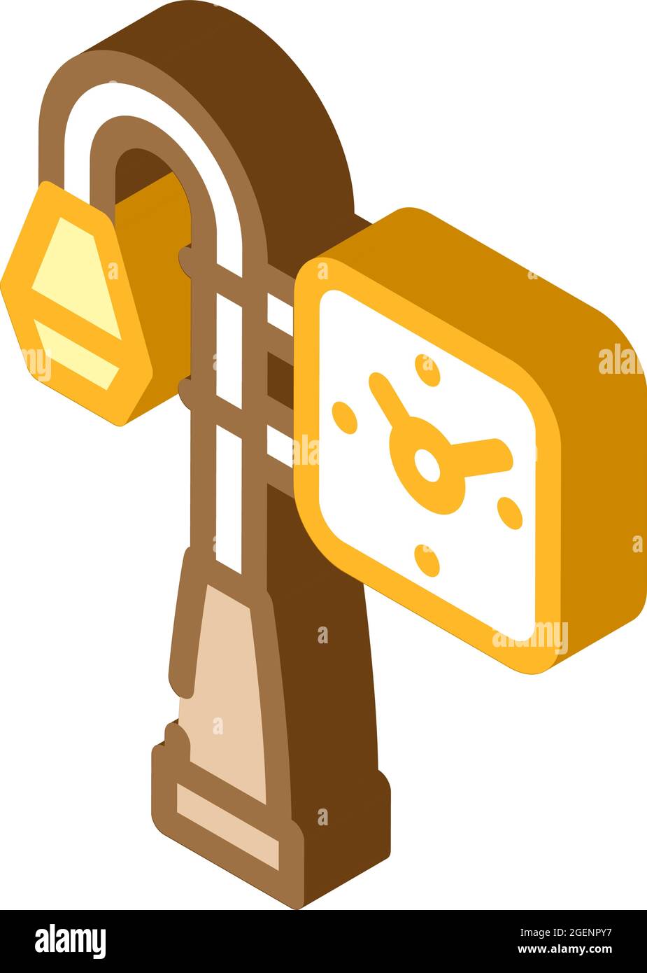 street clock isometric icon vector illustration Stock Vector Image ...