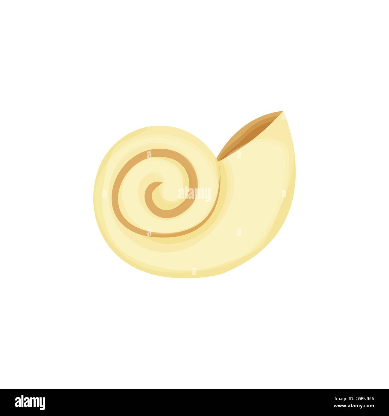 Amonite shell fossil, prehistoric creature in cartoon style isolated on ...