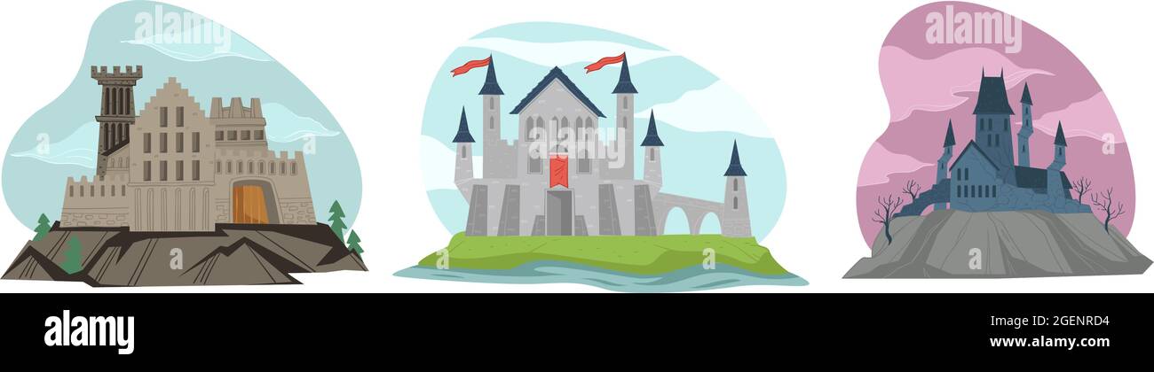 Gothic medieval castle with spikes and ribbons Stock Vector Image & Art ...