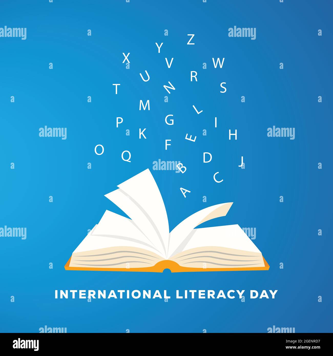Open book flying alphabet hi-res stock photography and images - Alamy