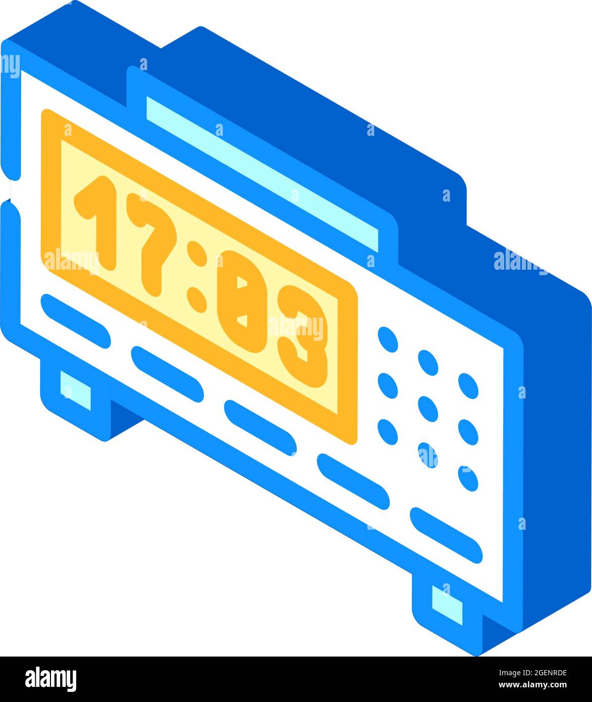 bedside clock isometric icon vector illustration Stock Vector Image ...