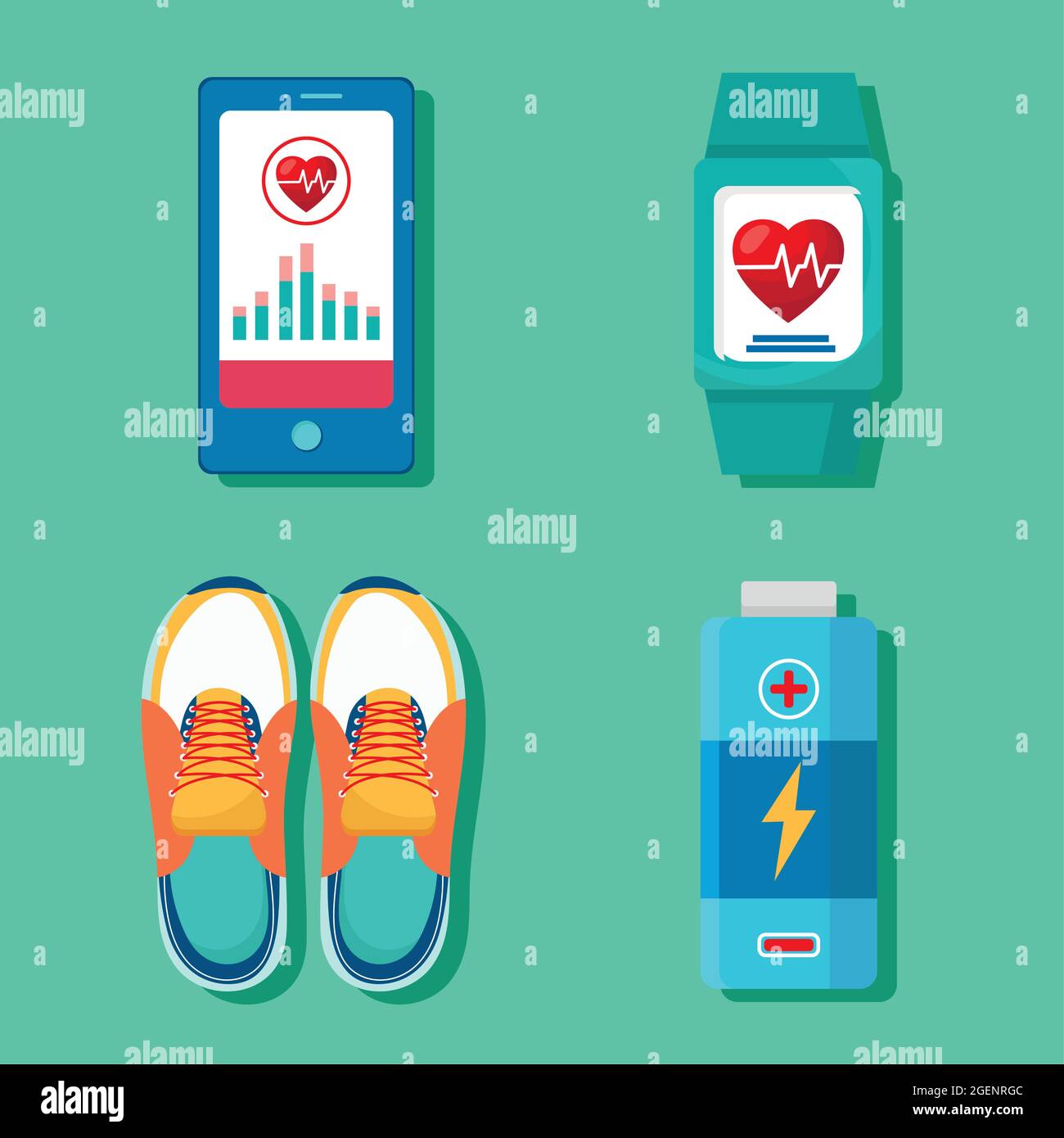 four health app icons Stock Vector Image & Art - Alamy