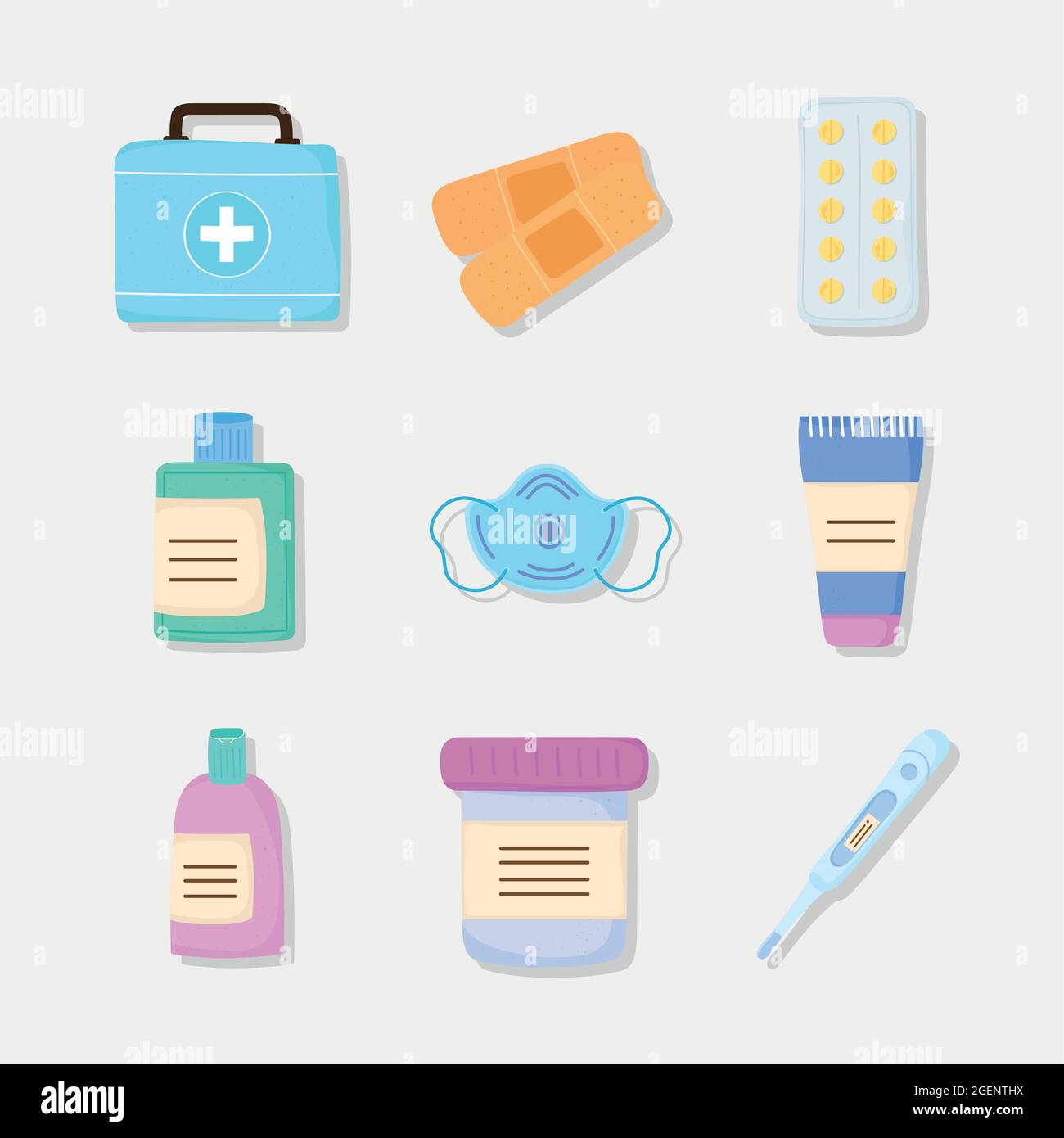 medicine kits nine icons Stock Vector Image & Art - Alamy