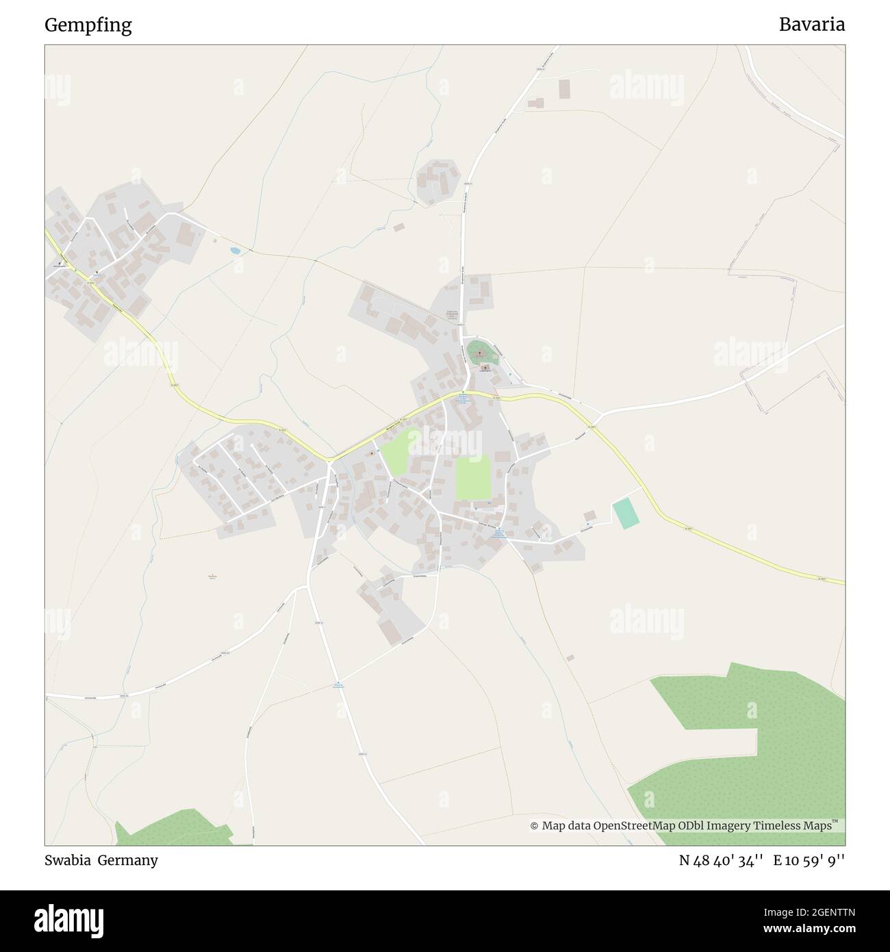 Gempfing, Swabia, Germany, Bavaria, N 48 40' 34'', E 10 59' 9'', map ...