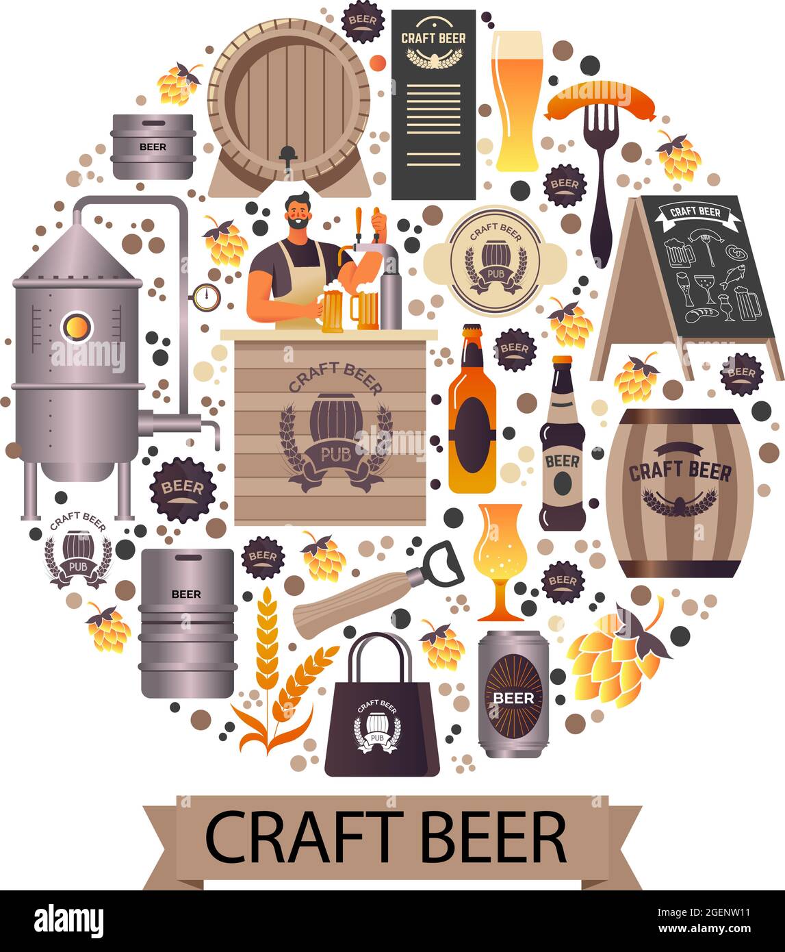 Brewing beer circle Cut Out Stock Images & Pictures - Alamy
