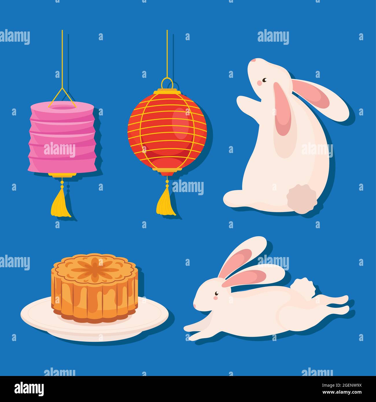 Five rabbits Stock Vector Images - Alamy