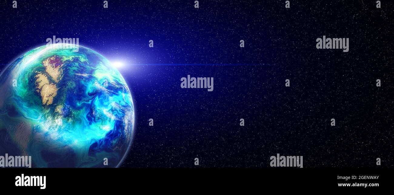 Planet Earth view. The World Globe from Space in a star field showing ...