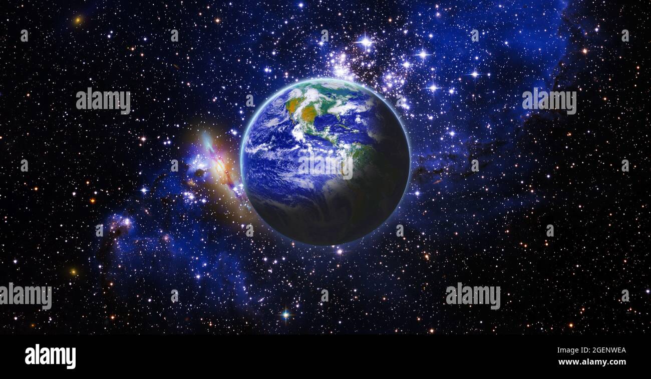 Earth globe view from space showing realistic earth surface and world ...