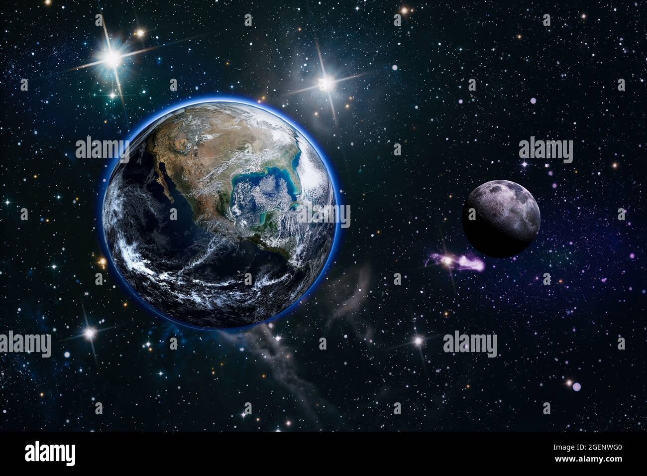 Earth globe view from space showing realistic earth surface and world ...