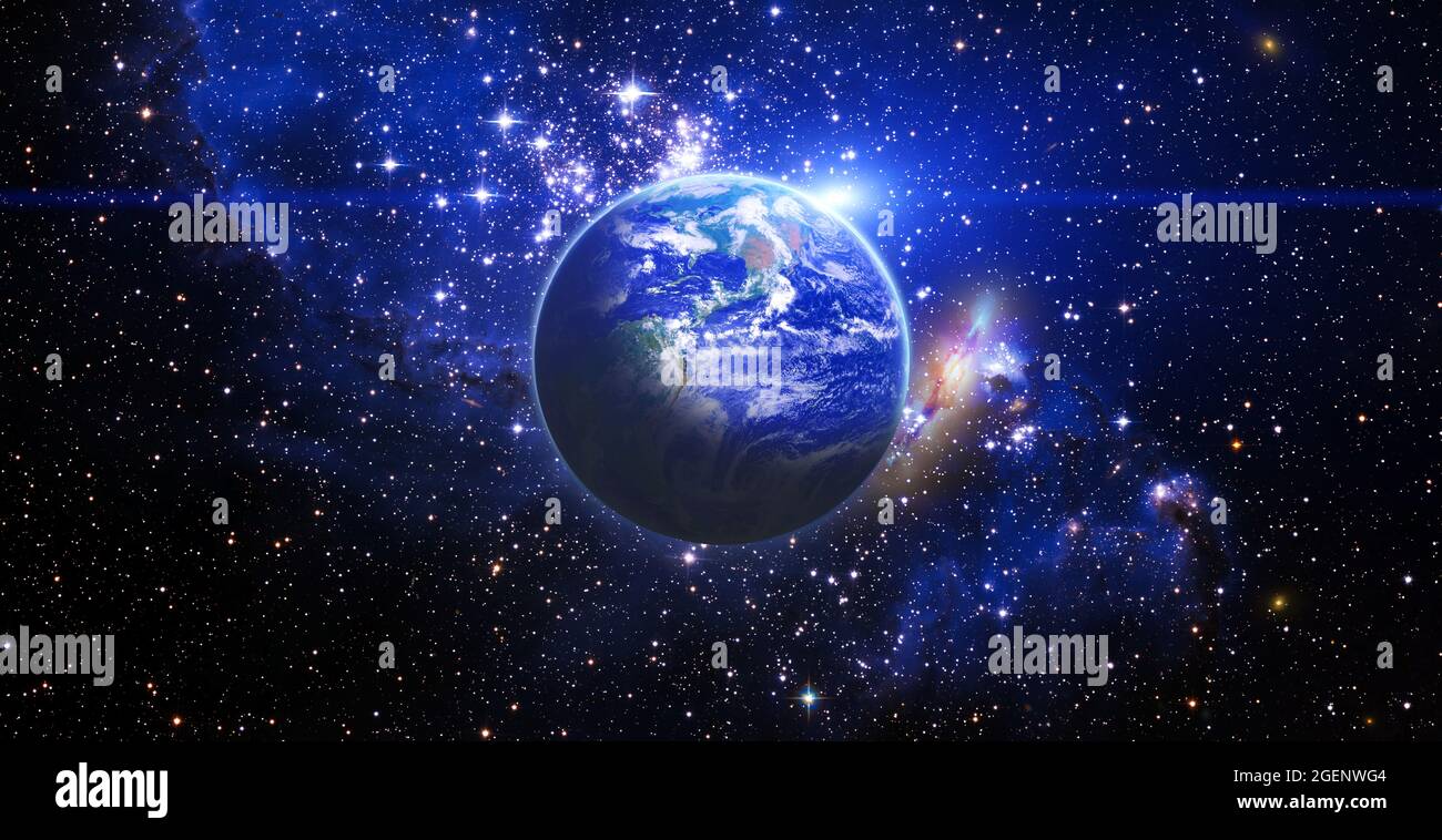 Earth globe view from space showing realistic earth surface and world ...