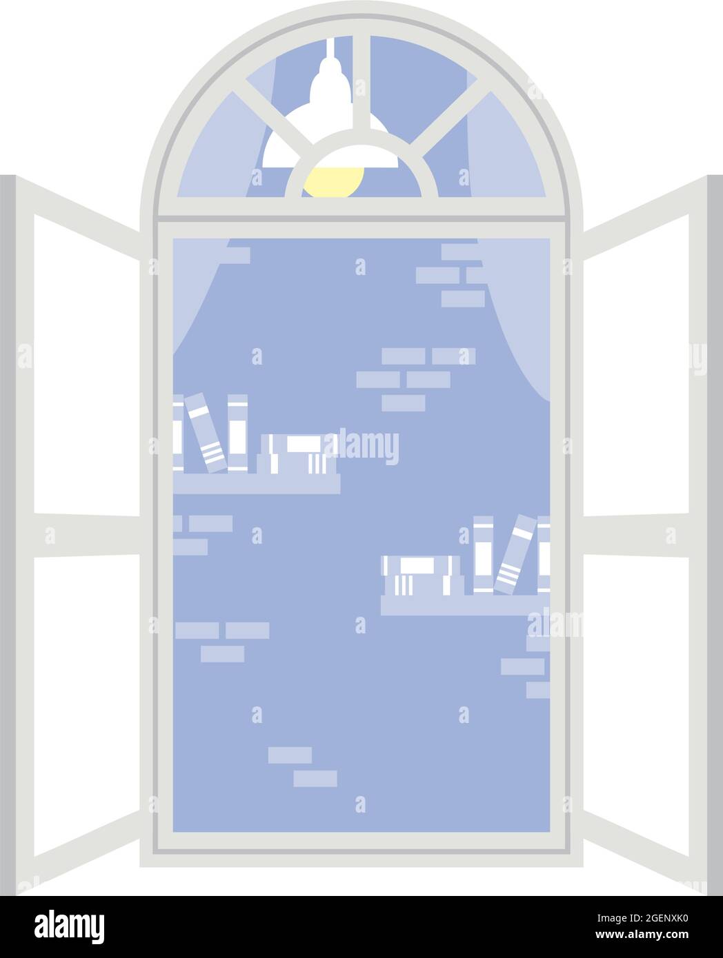 house window open out view scene Stock Vector Image & Art - Alamy