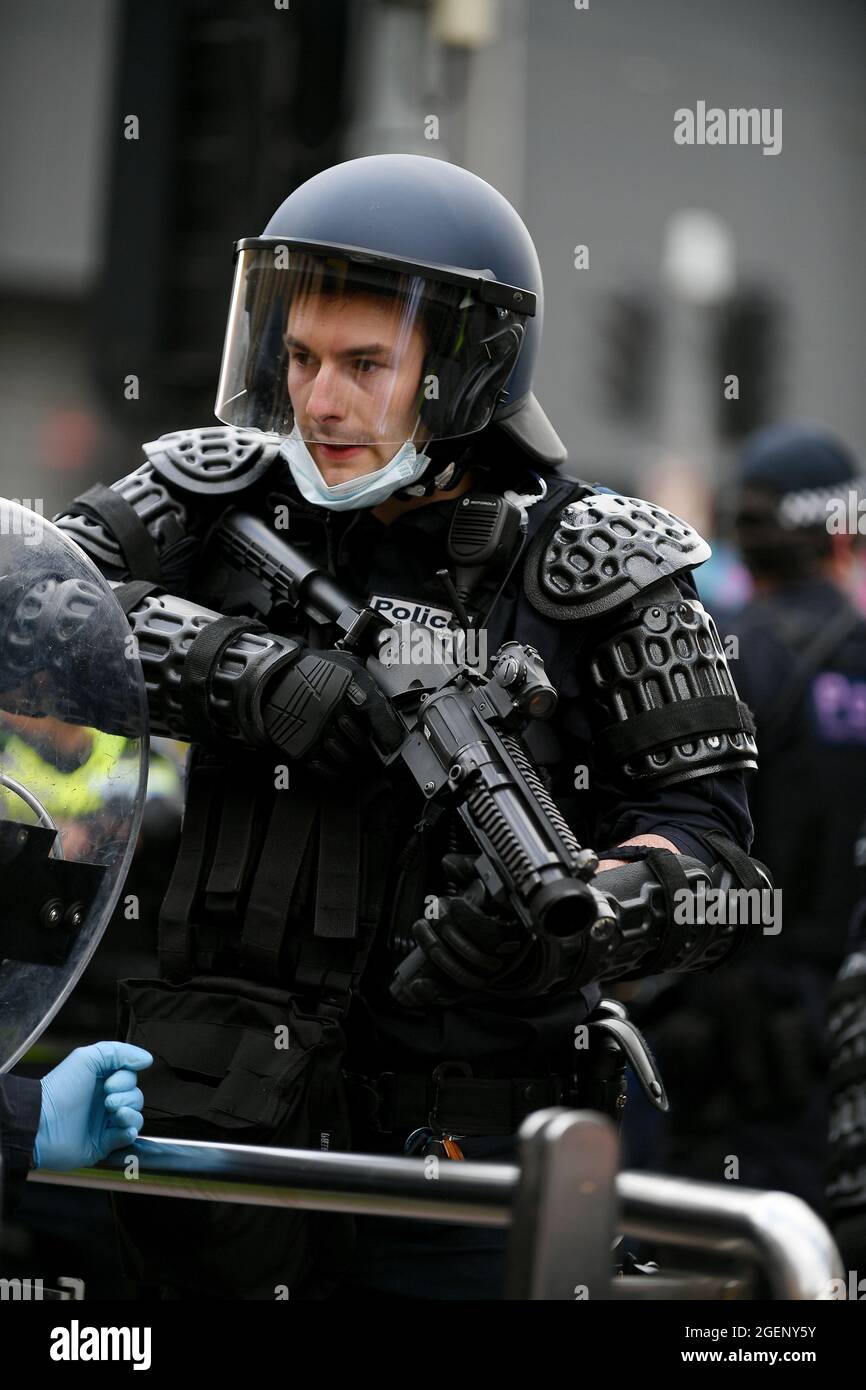 Police officer tear gas launcher hi-res stock photography and images ...