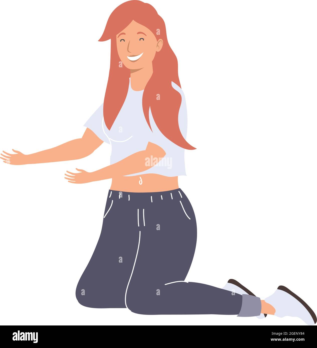 Half kneeling woman Stock Vector Images - Alamy